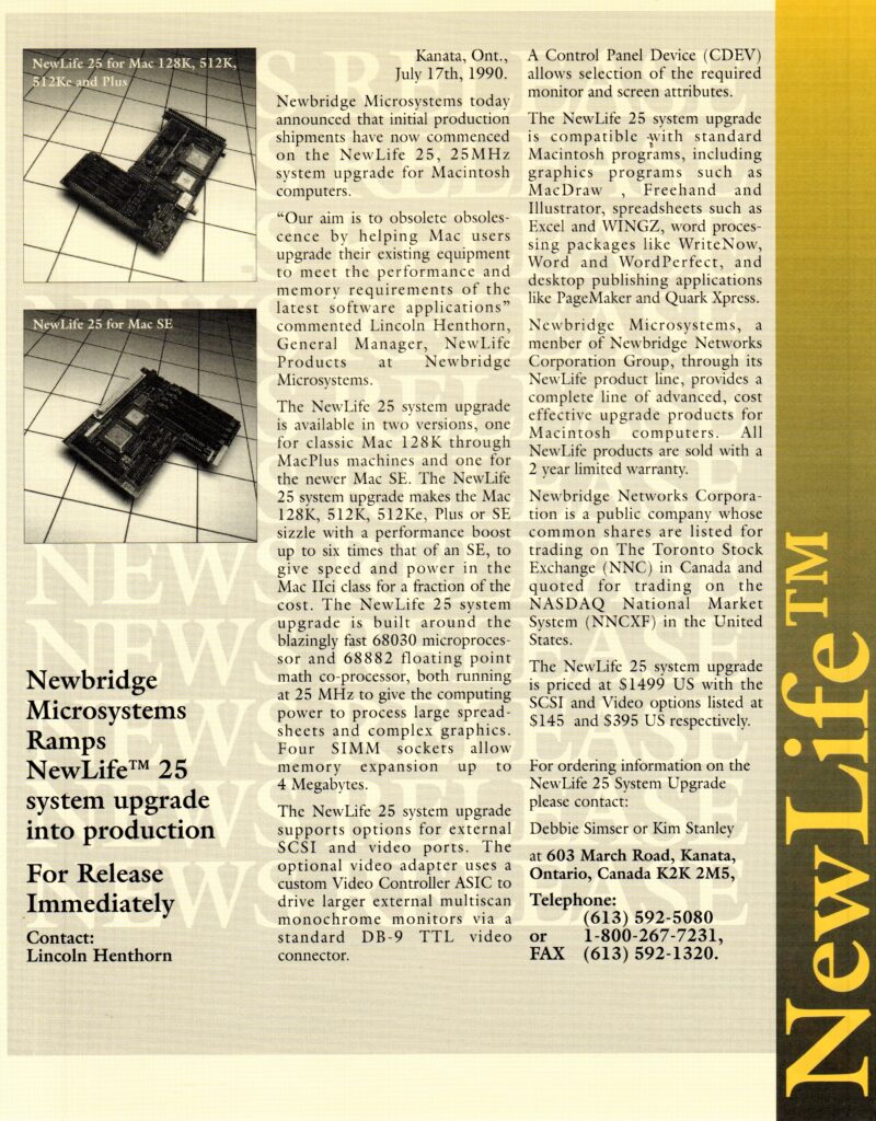 68k Accelerators: NewLife Computer Corporation – David and Steve's Blog